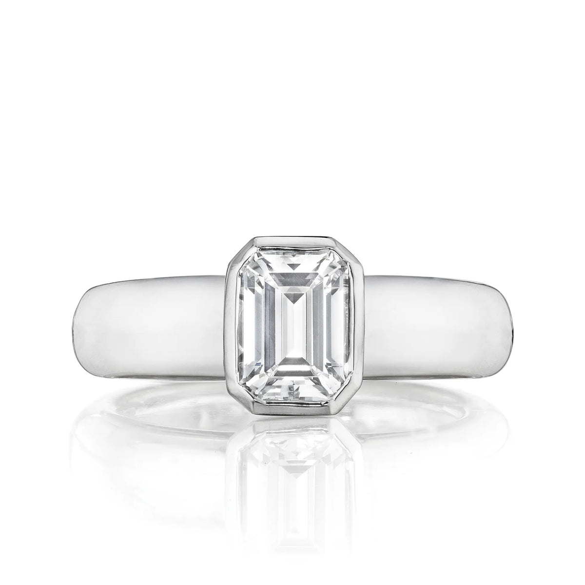 Bezel Set (Emerald) Diamond Engagement Ring – Zaltas Fine Jewelers